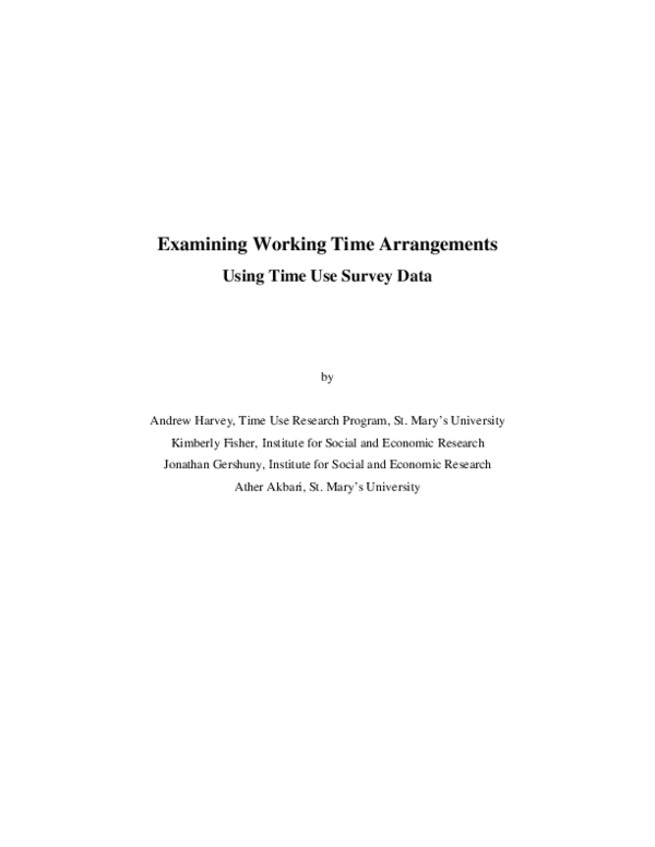 (PDF) Examining working time arrangements using time use survey data