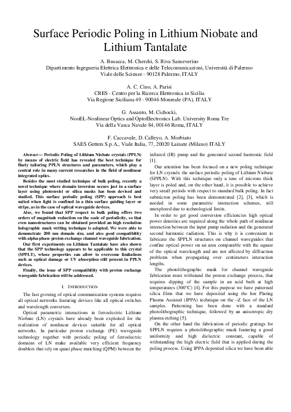 (PDF) Surface Periodic Poling in Lithium Niobate and Lithium Tantalate