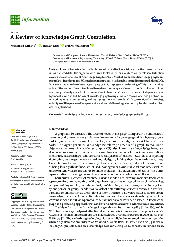(PDF) A Review of Knowledge Graph Completion