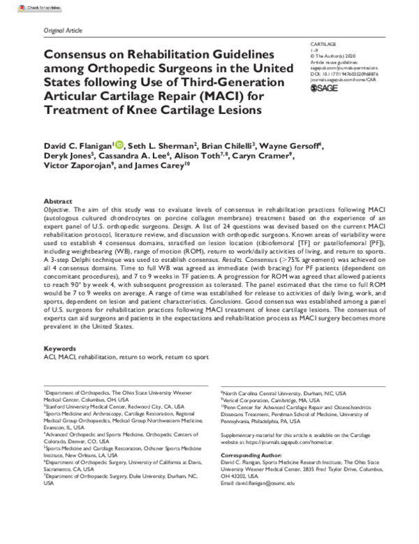 (PDF) Consensus on Rehabilitation Guidelines among Orthopedic Surgeons ...