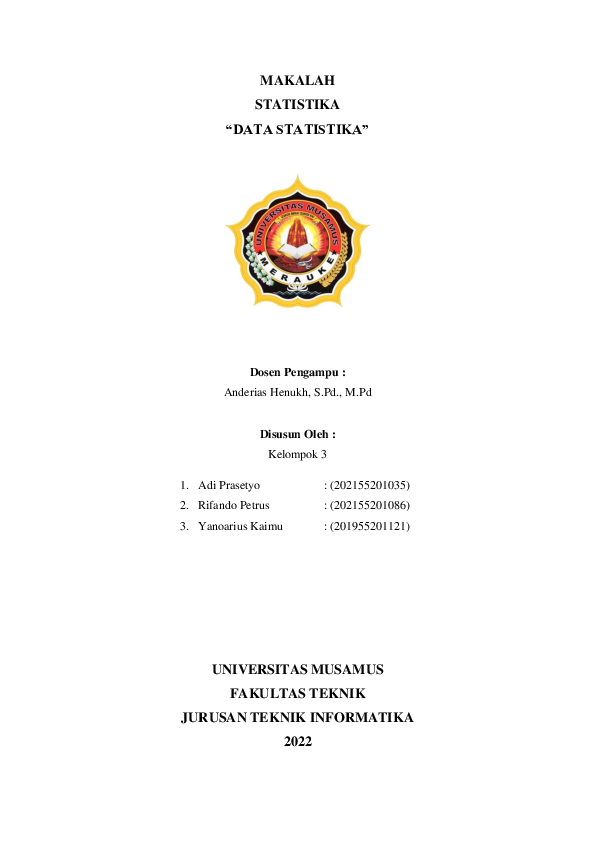 (PDF) MAKALAH DATA STATISTIKA