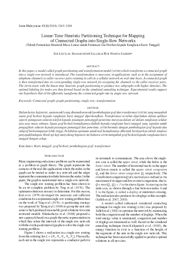 Pdf Linear Time Heuristic Partitioning Technique For Mapping Of Connected Graphs Into Single
