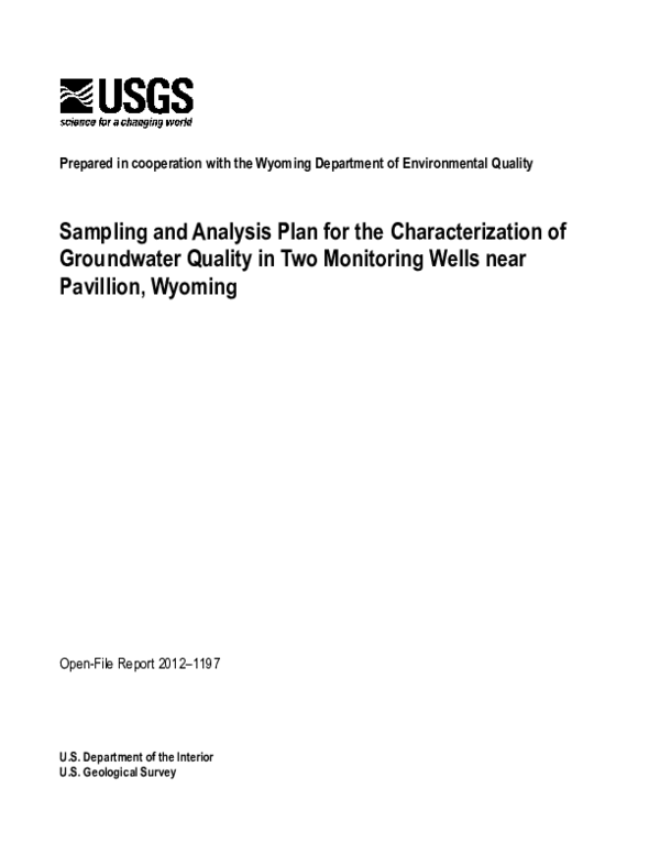 (PDF) Sampling and analysis plan for the characterization of ...