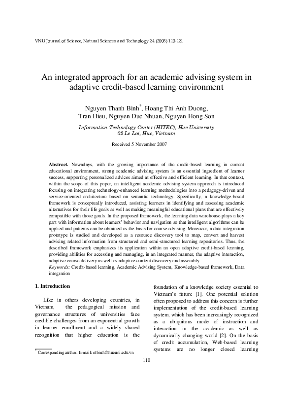 (PDF) An Integrated Approach for An Academic Advising System In ...