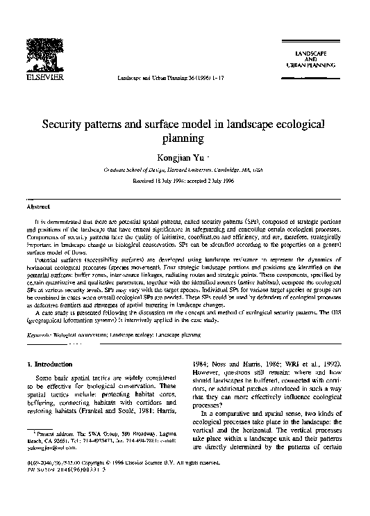 (PDF) Security patterns and surface model in landscape ecological planning