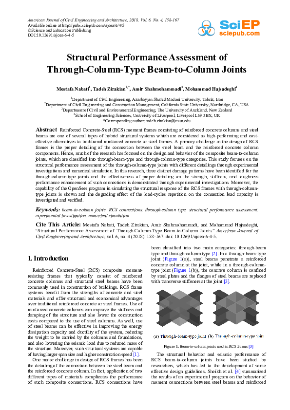 (PDF) Structural Performance Assessment of Through-Column-Type Beam-to ...