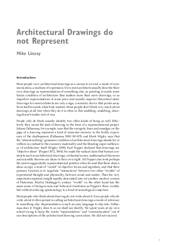 (PDF) Architectural Drawings do not Represent