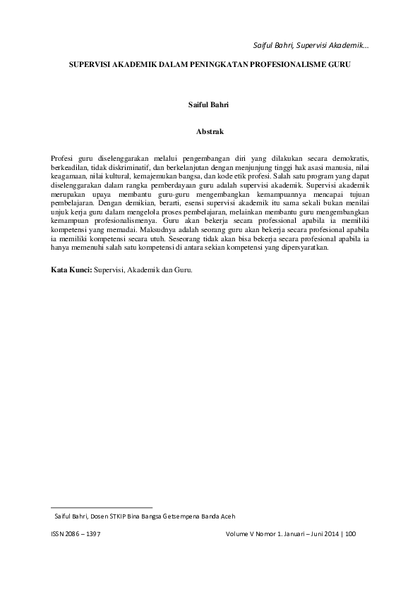 (PDF) Supervisi Akademik Dalam Peningkatan Profesionalisme Guru