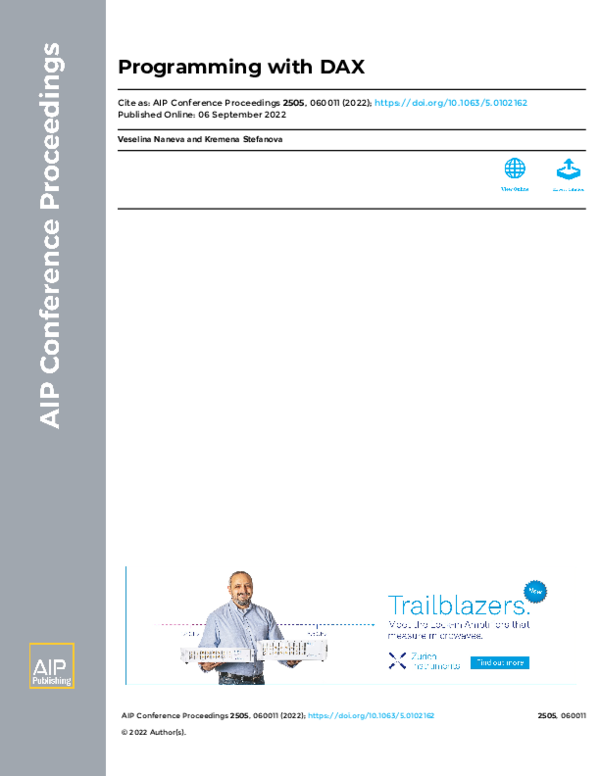 (PDF) Programming with DAX