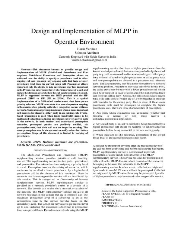 (PDF) Design and Implementation of MLPP