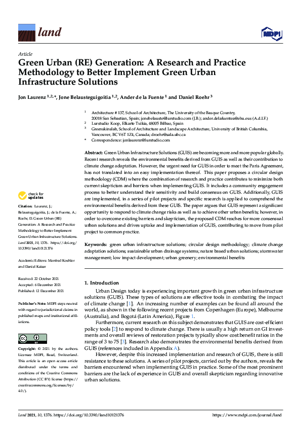 (PDF) Green Urban (RE) Generation: A Research and Practice Methodology ...