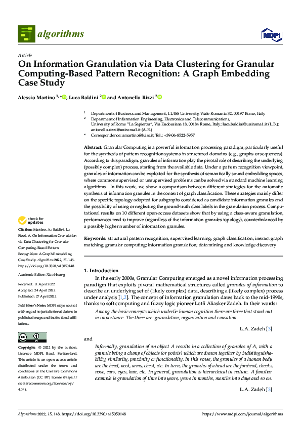 (PDF) Granular Computing for Graph Classification