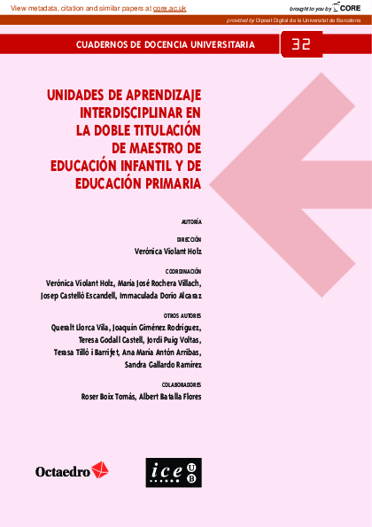 (PDF) Unidades de aprendizaje interdisciplinar en la doble titulación de Maestro de Educación ...