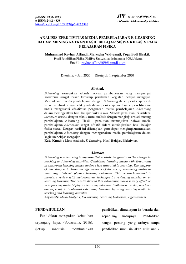 (PDF) Analisis Efektivitas Media Pembelajaran E-Learning Dalam Meningkatkan Hasil Belajar Siswa ...