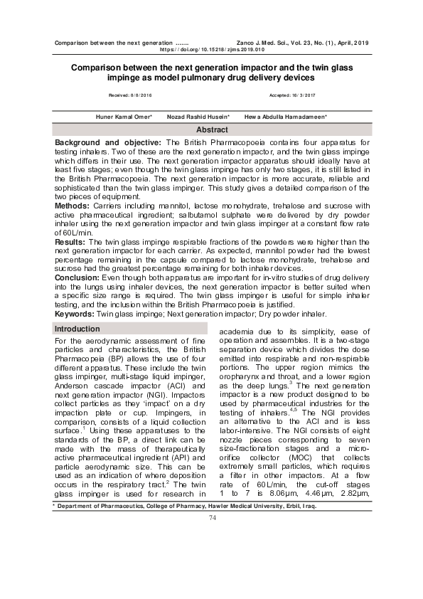(PDF) Comparison between the next generation impactor and the twin ...