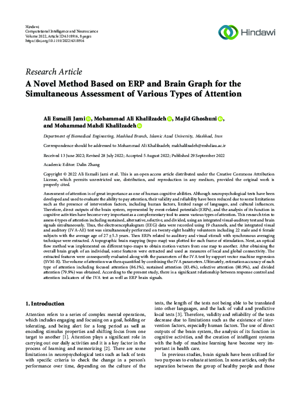 (PDF) A Novel Method Based on ERP and Brain Graph for the Simultaneous ...