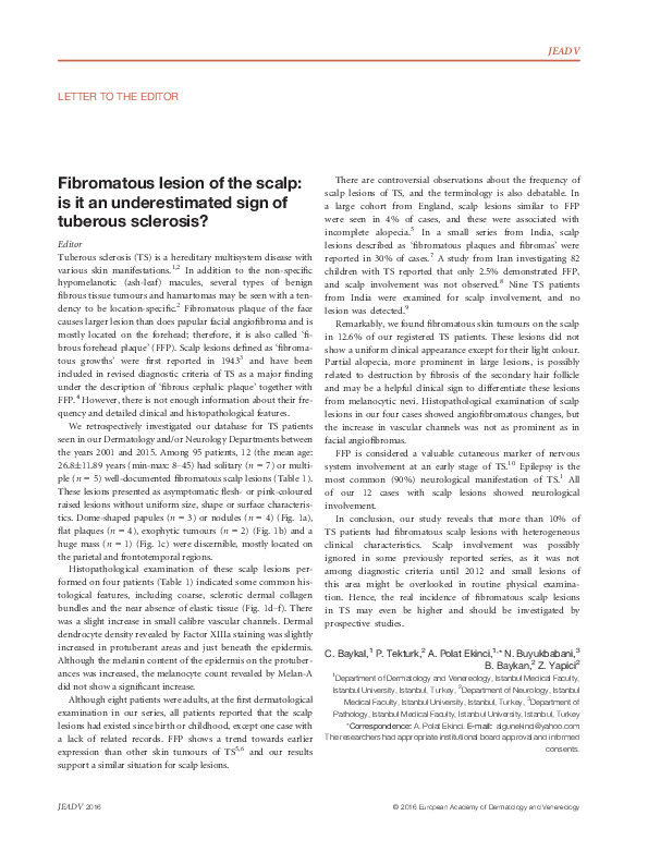 (PDF) Fibromatous lesion of the scalp: is it an underestimated sign of ...