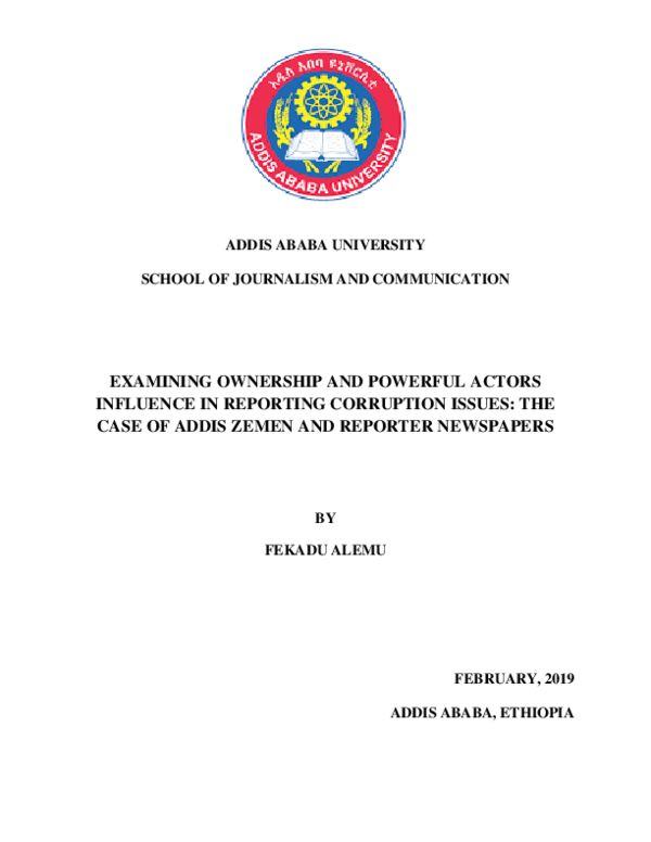 (PDF) Examining ownership and powerful actors influence in reporting ...