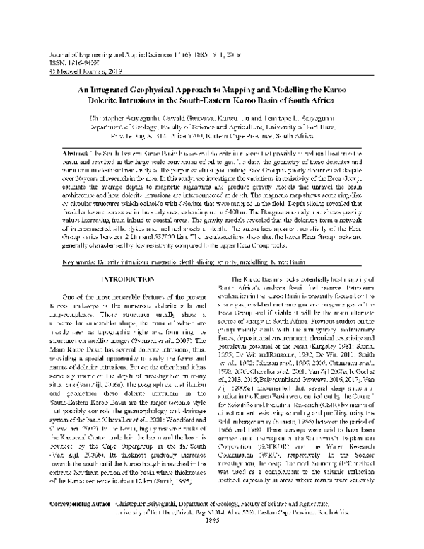 (PDF) An Integrated Geophysical Approach to Mapping and Modelling the ...