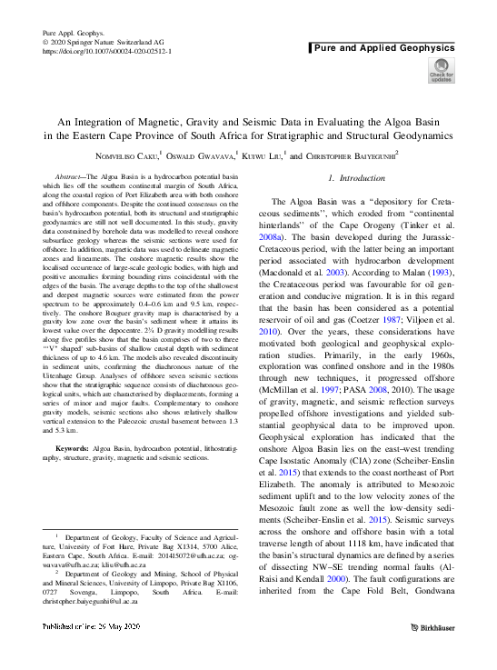 (PDF) An Integration of Magnetic, Gravity and Seismic Data in ...