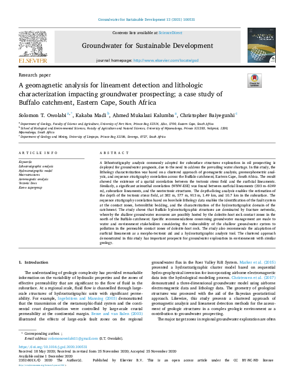 Pdf A Geomagnetic Analysis For Lineament Detection And Lithologic Characterization Impacting
