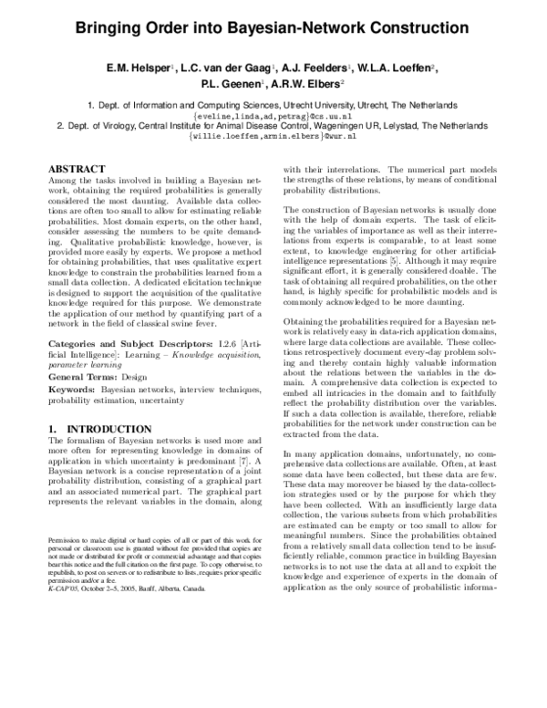 (PDF) Bringing order into bayesian-network construction | Linda C. Van Der Gaag - Academia.edu