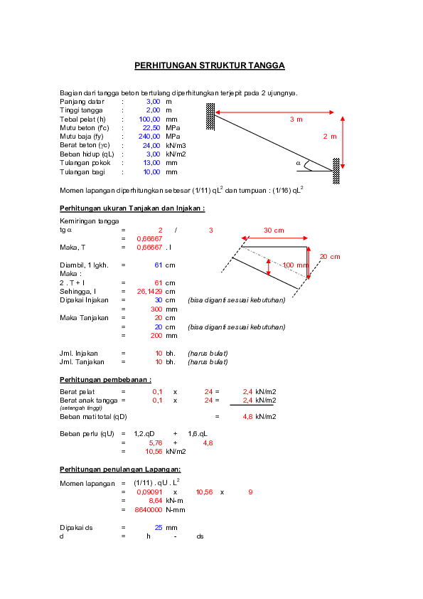(PDF) Perhitungan Struktur Tangga