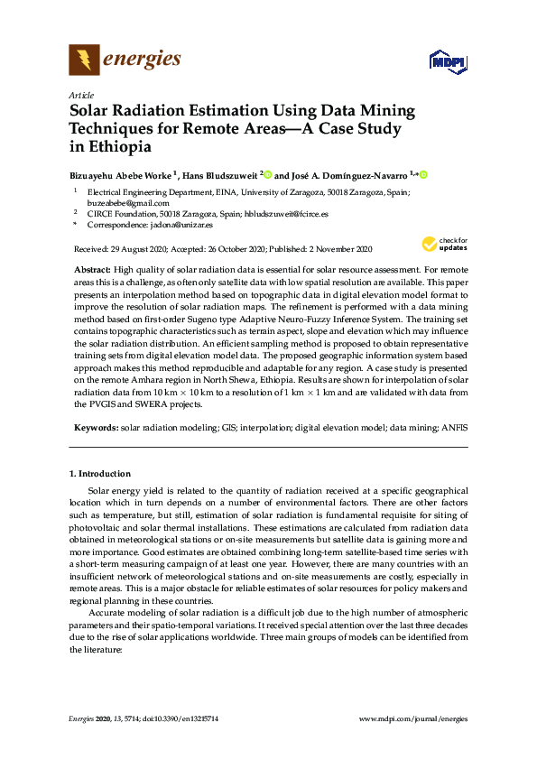 (PDF) Solar Radiation Estimation Using Data Mining Techniques for Remote Areas—A Case Study in ...