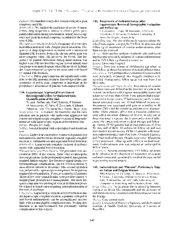 Pdf Laparoscopic Segmental Resection Of Rectosigmoid Colon For Endometriosis Quantification
