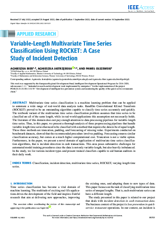 (PDF) Variable-Length Multivariate Time Series Classification Using ...