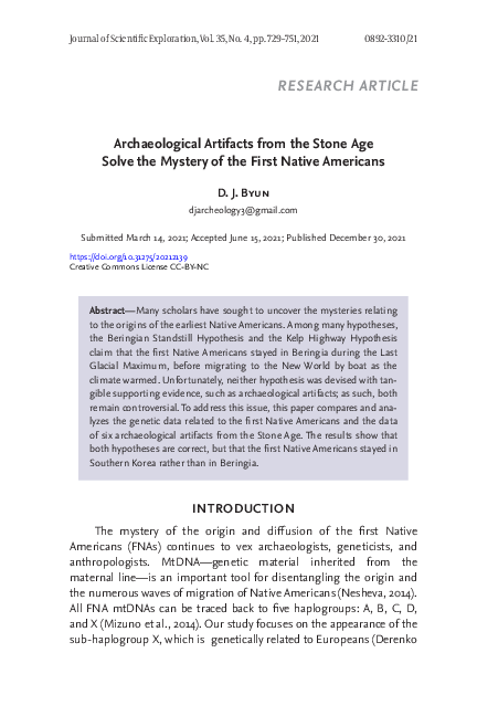(PDF) Archaeological Artifacts from the Stone Age Solve the Mystery of ...