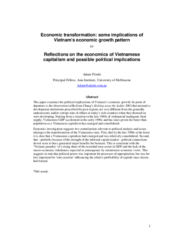 (PDF) Capitalism and Possible Political Implications