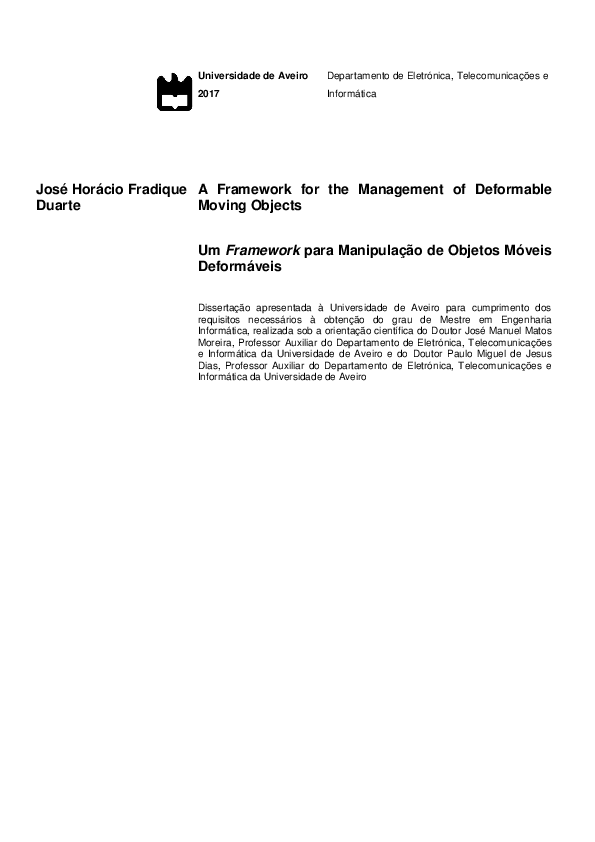 (PDF) A Framework for the Management of Deformable Moving Objects