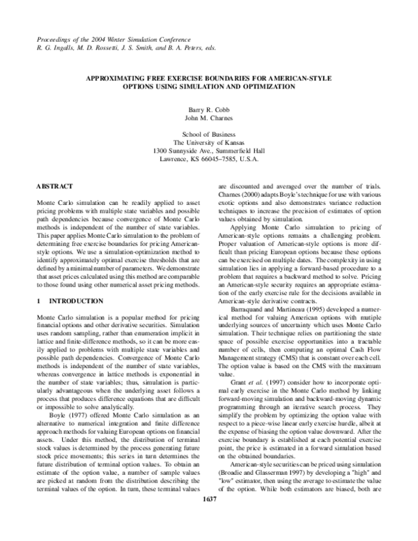 (PDF) Approximating Free Exercise Boundaries for American-Style Options ...