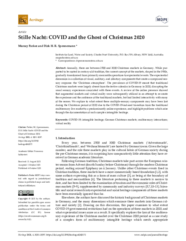 (PDF) Stille Nacht: COVID and the Ghost of Christmas 2020 | Murray ...