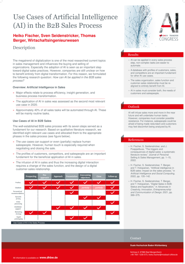 (PDF) Poster: Use Cases of Artificial Intelligence in the B2B Sales Process
