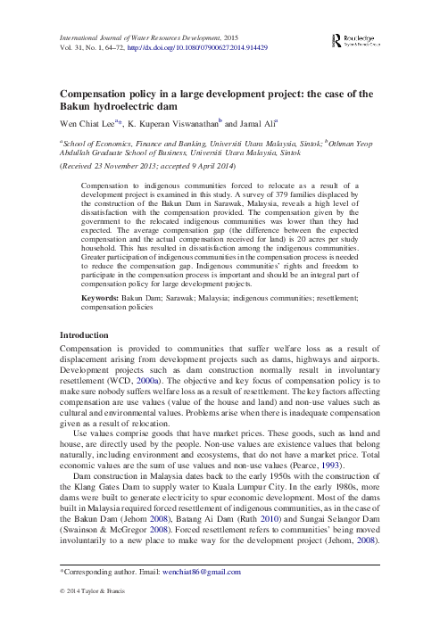 (PDF) Compensation policy in a large development project: the case of ...