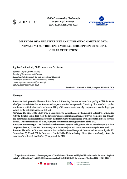 (PDF) Methods of a Multivariate Analysis of Non-Metric Data in ...