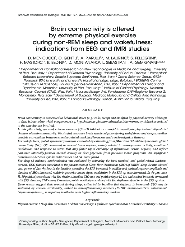 (PDF) Extreme Exercise Effects on Brain Connectivity