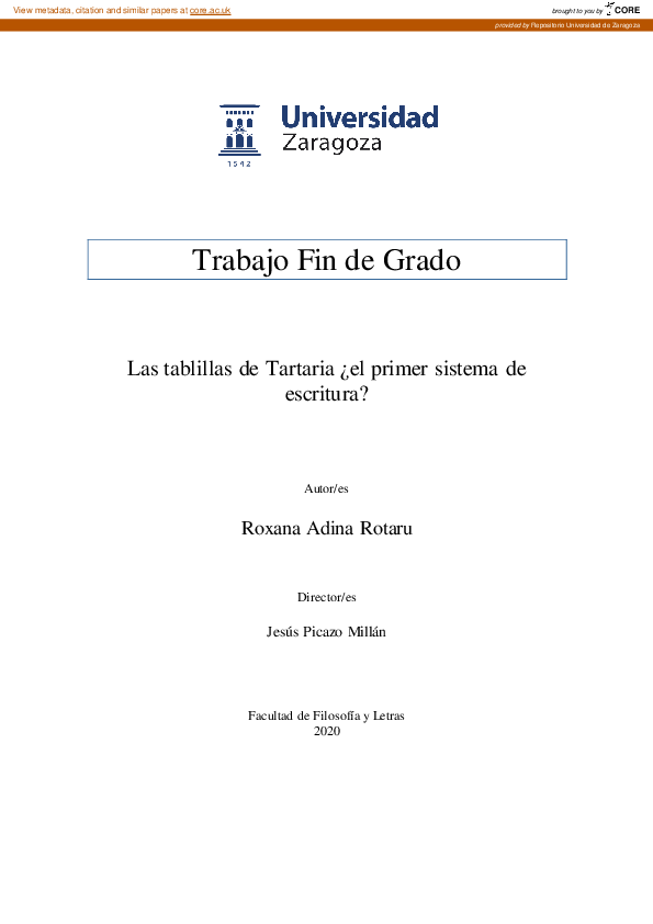 Pdf Las Tablillas De Tartaria ¿el Primer Sistema De Escritura