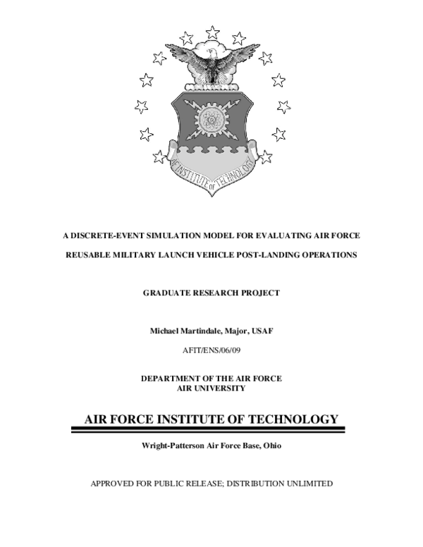 (PDF) A Discrete-Event Simulation Model for Evaluating Air Force Reusable Military Launch ...