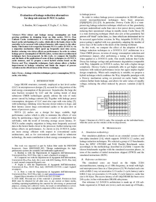 (PDF) Evaluation of Leakage Reduction Alternatives for Deep Submicron Dynamic Nonuniform Cache ...