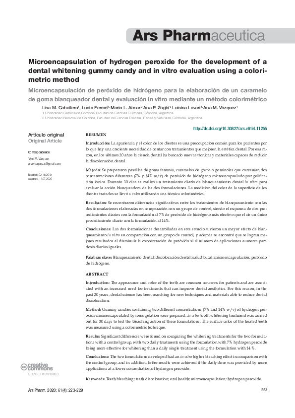 (PDF) Microencapsulation of hydrogen peroxide for the development of a ...
