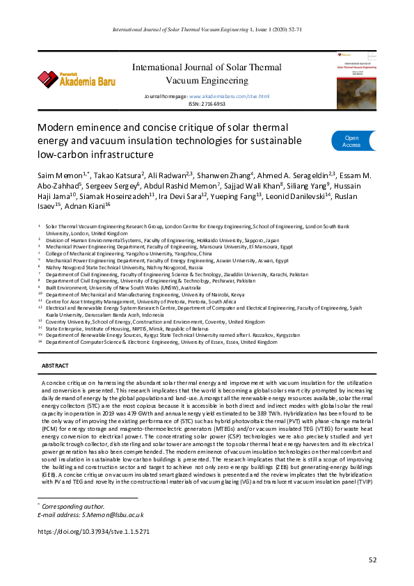 (PDF) Modern Eminence and Concise Critique of Solar Thermal Energy and ...