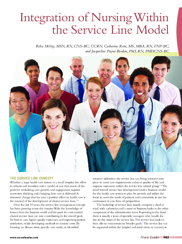 (PDF) Integration of Nursing Within the Service Line Model