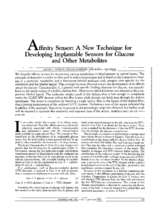 (PDF) Affinity Sensor: A New Technique for Developing Implantable ...