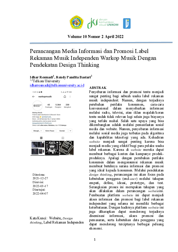 Perancangan Media Informasi Berbasis Website Dengan Pendekatan Design ...