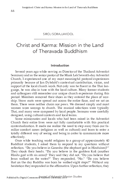 (PDF) Christ and Karma: Mission in the Land of Theravada Buddhism