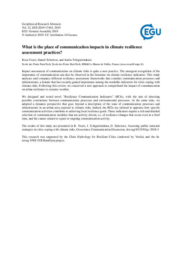 (PDF) What is the place of communication impacts in climate resilience ...