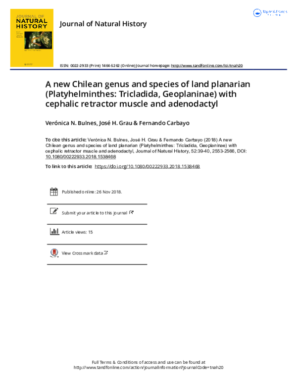 (PDF) A new Chilean genus and species of land planarian ...